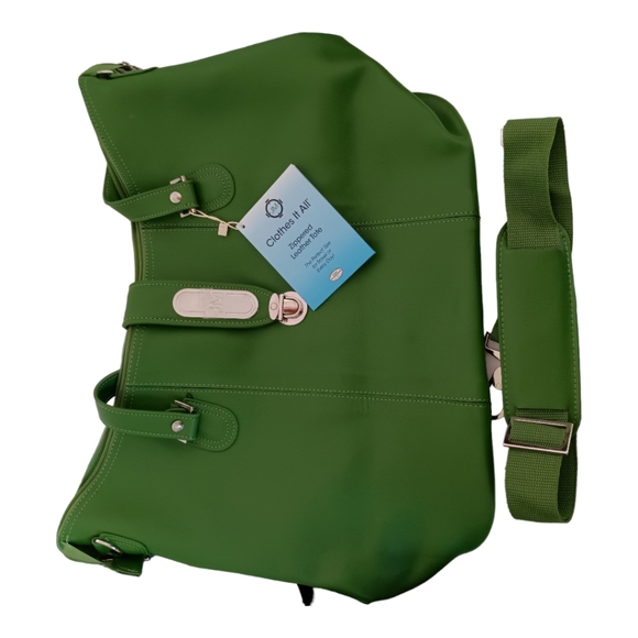 Joy Mangano | Bags | Kelly Green Leather Weekender Tote Bag | Poshmark